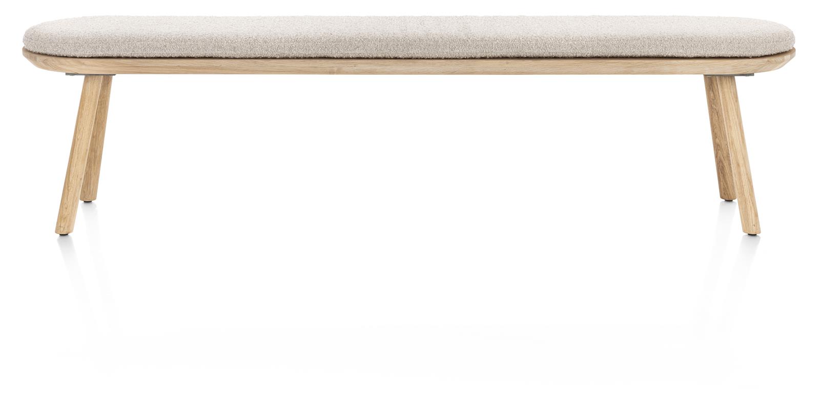 Xooon bank NIORA 200x43cm - houten pootjes - inclusief kussen ...